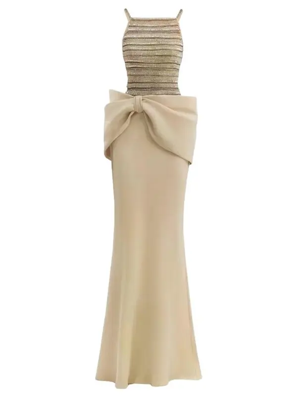 GEMY MAALOUF Bow-detail Sleeveless Dress - Neutrals