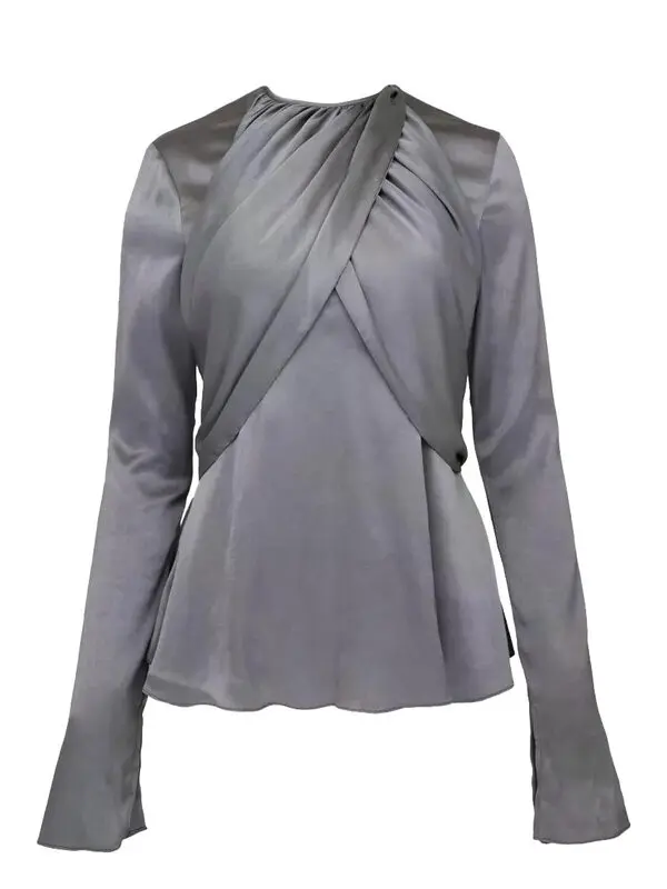 AZLEE Elowen Twisted Long-sleeve Top - Grey