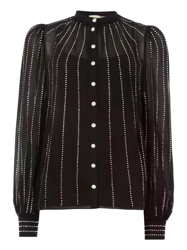 TEMPERLEY LONDON Villanelle Rhinestone Shirt - Black