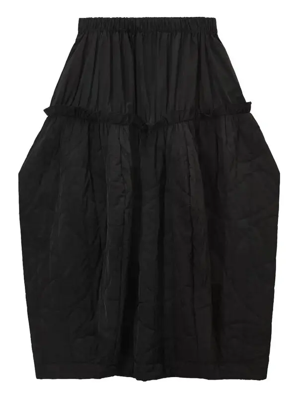 ENFOLD Quilted Ruffled Skirt - Black