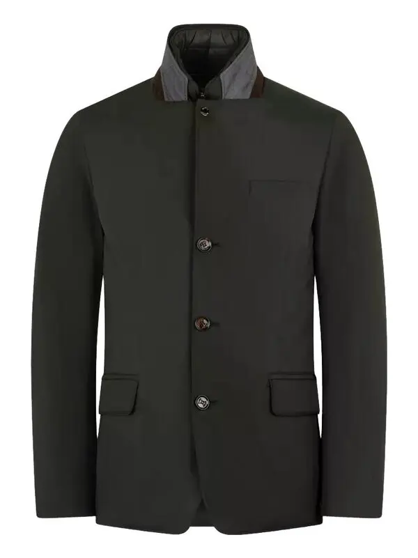 MOORER Button Collar Military Jacket - Green