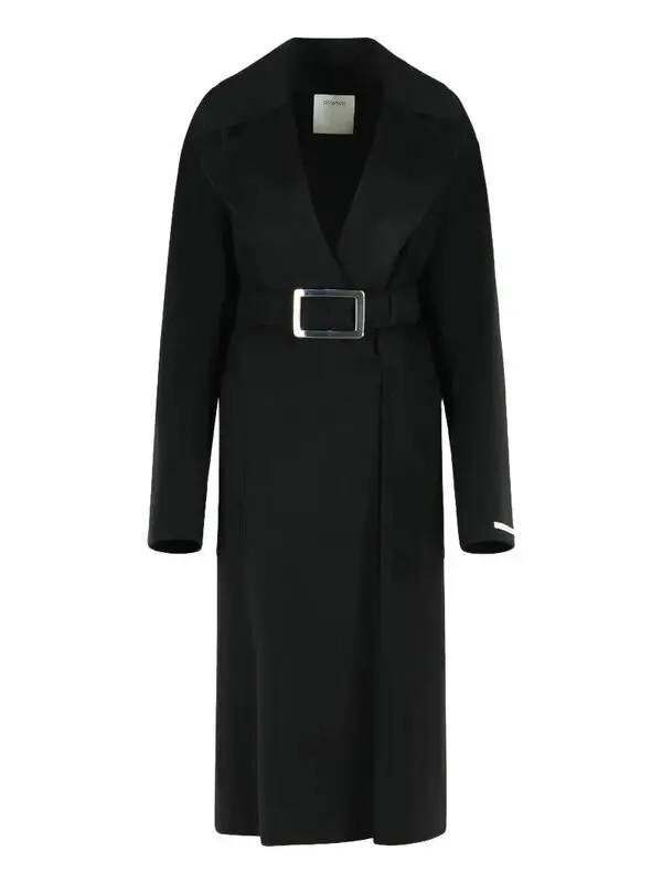 Sportmax Buckled Wool Coat - Black