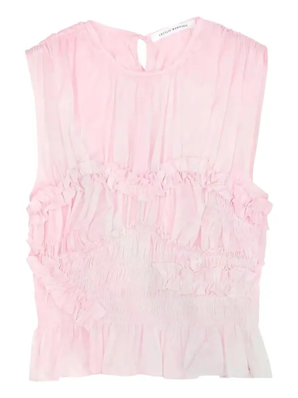 Cecilie Bahnsen Uphi Ruffled Top - Pink