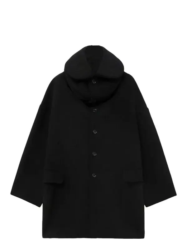 Comme Des Garçons Buttoned Hood Jacket - Black