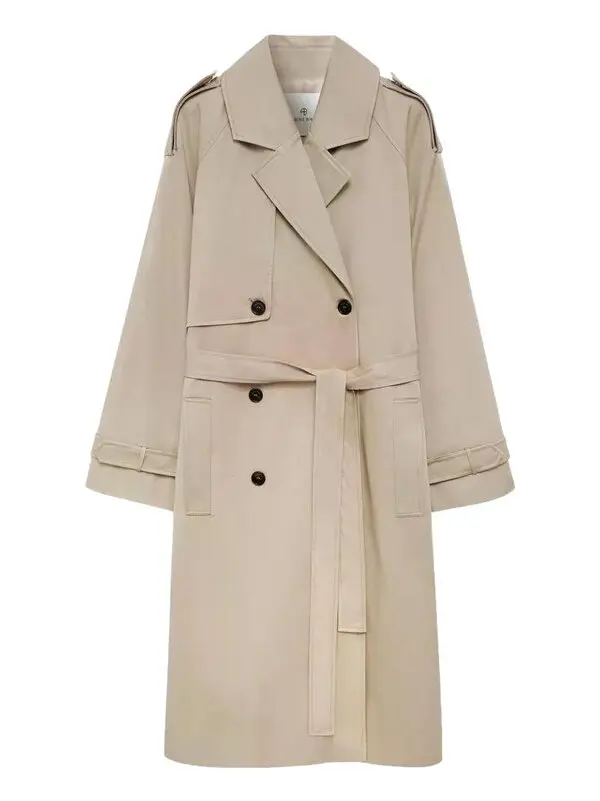 ANINE BING Maxi Double-breasted Trench - Neutrals