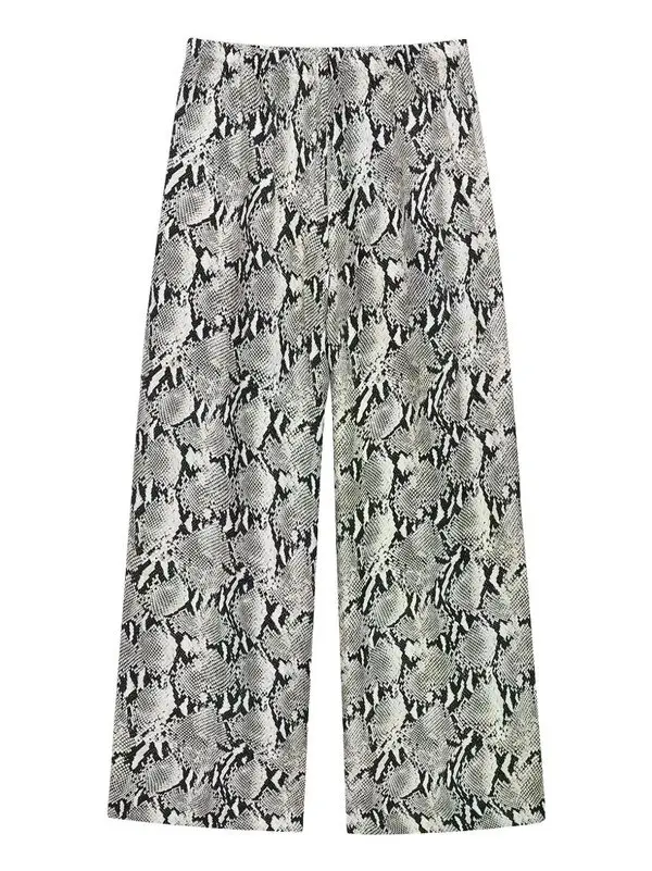 ANINE BING Roslin Python Print Trousers - Neutrals