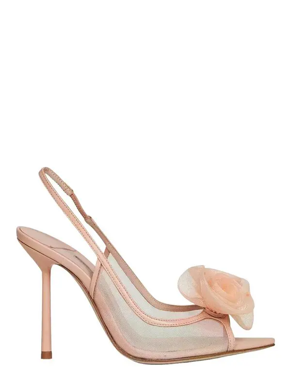 LE SILLA Rose-detail Ankle-strap Heeled Sandals - Neutrals