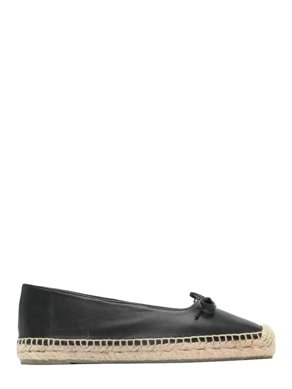 CastaÑer Bow Detail Espadrille Ballet Flats - Black