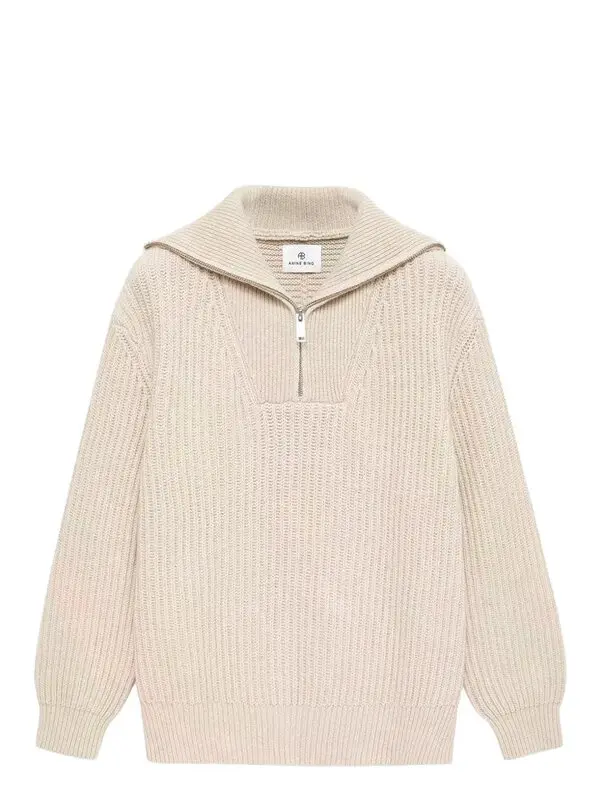 ANINE BING Zip Sammy Knitwear - Neutrals