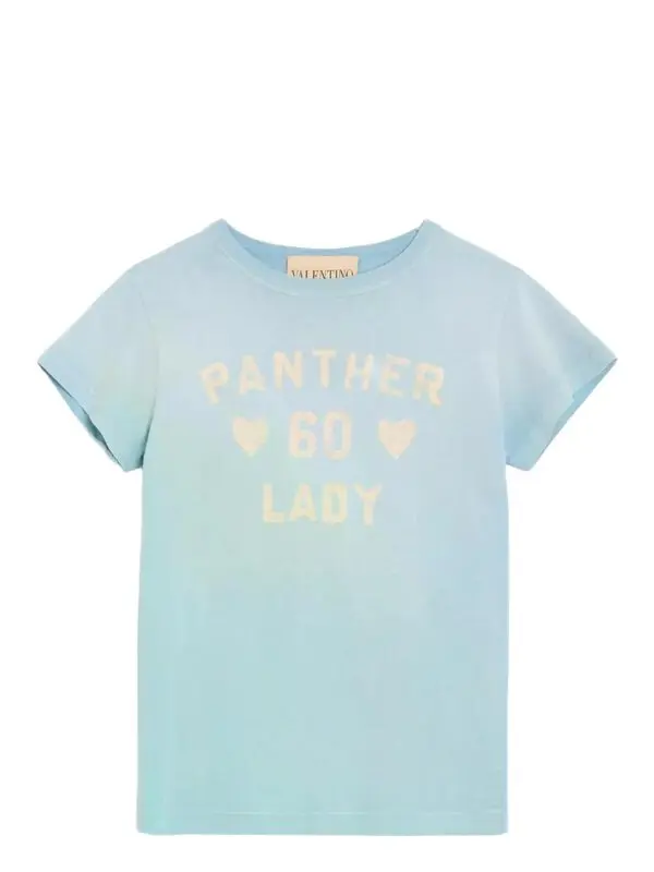 Valentino Garavani Printed Cotton T-shirt - Blue