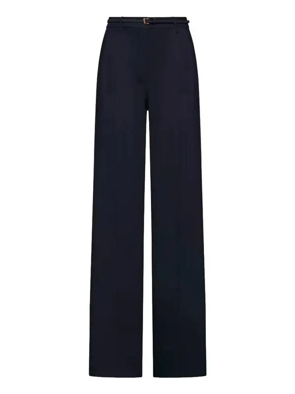 Max Mara Belted Palazzo Pants - Blue