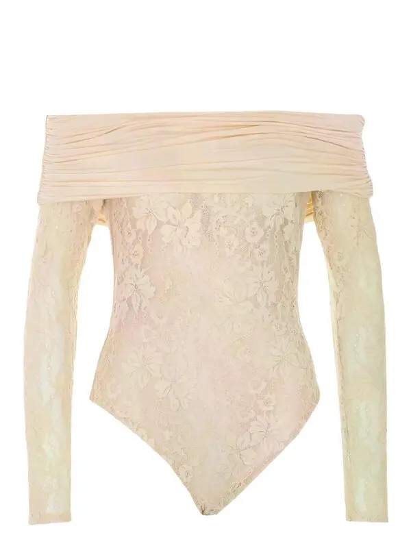Zimmermann Drape Lace Bodysuit - Neutrals