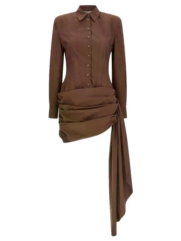 Giuseppe Di Morabito Bustier Draped Mini Dress - Brown