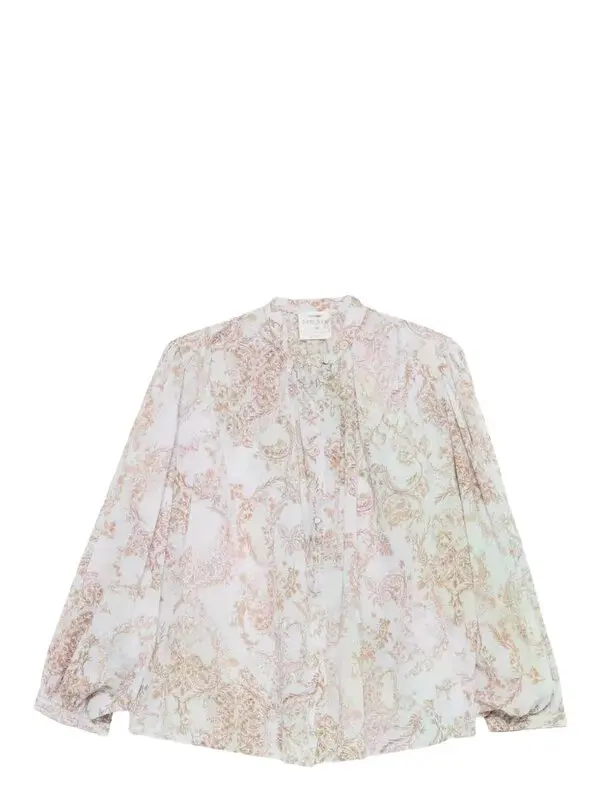 FORTE_FORTE Floral-print Long-sleeve Shirt - Pink