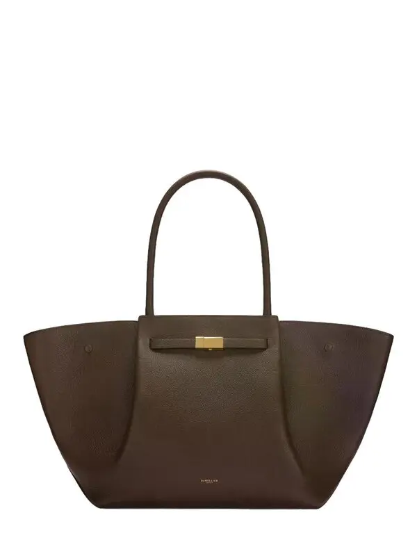 DEMELLIER The New York Large Leather Tote Bag - Brown