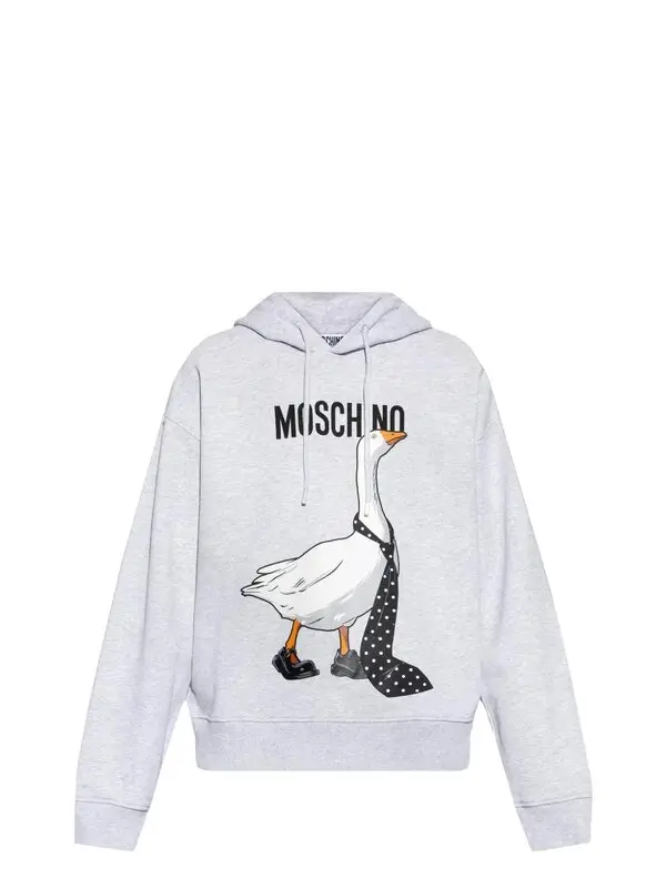 Moschino Graphic Print Hoodie - Grey