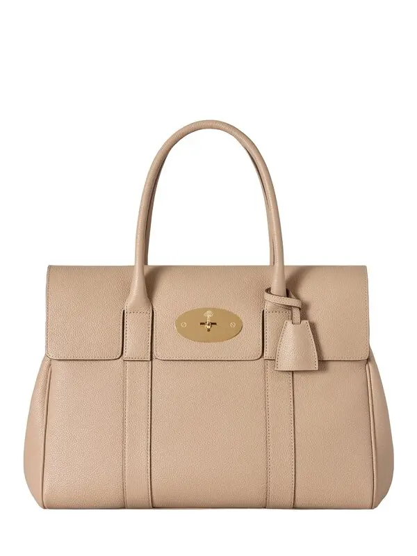Mulberry Small Leather Bayswater Shoulder Bag - Beige