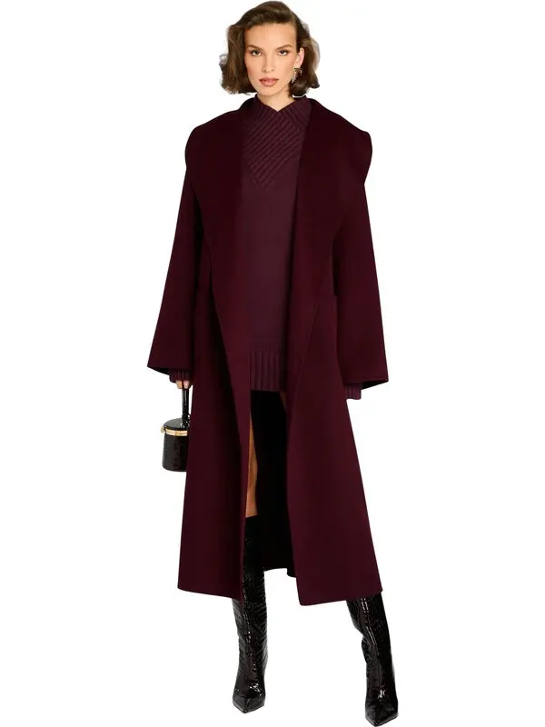 SEROYA Mavis Wool Coat - Merlot