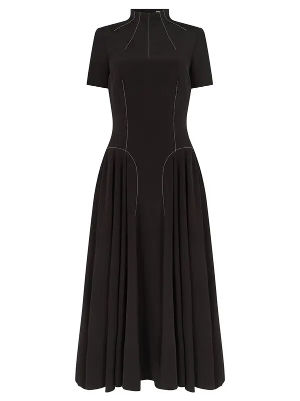 EMILIA WICKSTEAD Neptune Midi Dress - Black