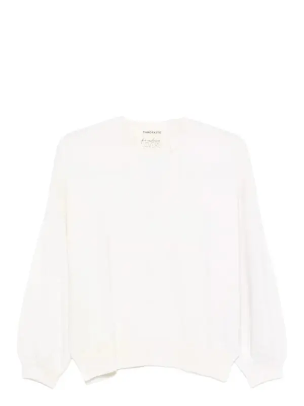 PUROTATTO V-neck Sweater - Neutrals