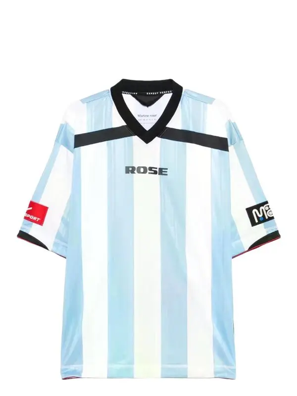 Martine Rose Striped Football T-shirt - Blue