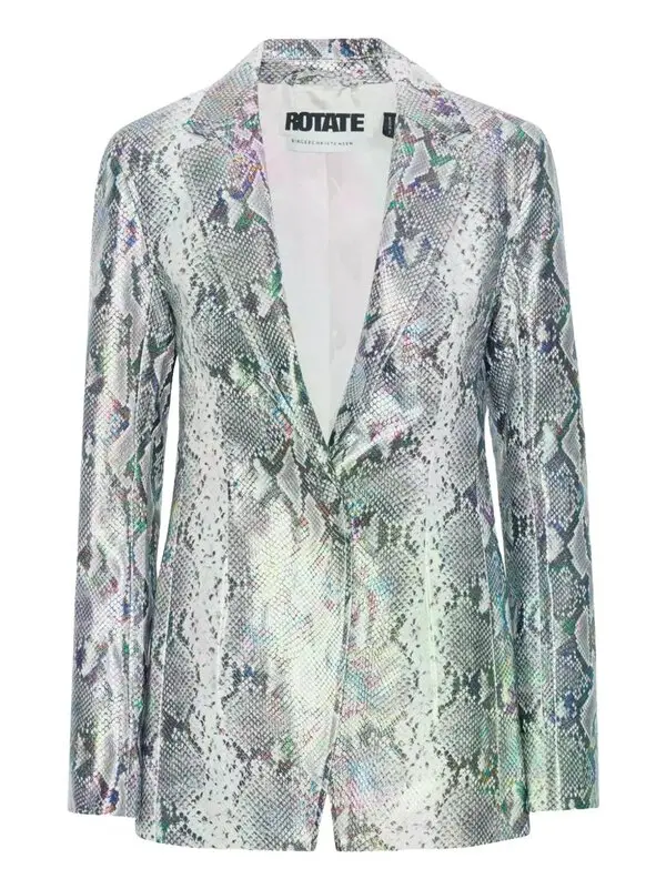 ROTATE BY BIRGER CHRISTENSEN Snake-pattern Blazer - Grey