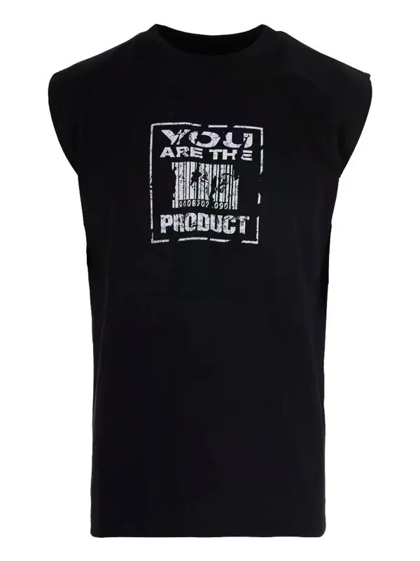 44 LABEL GROUP Printed Sleeveless Tank Top - Black