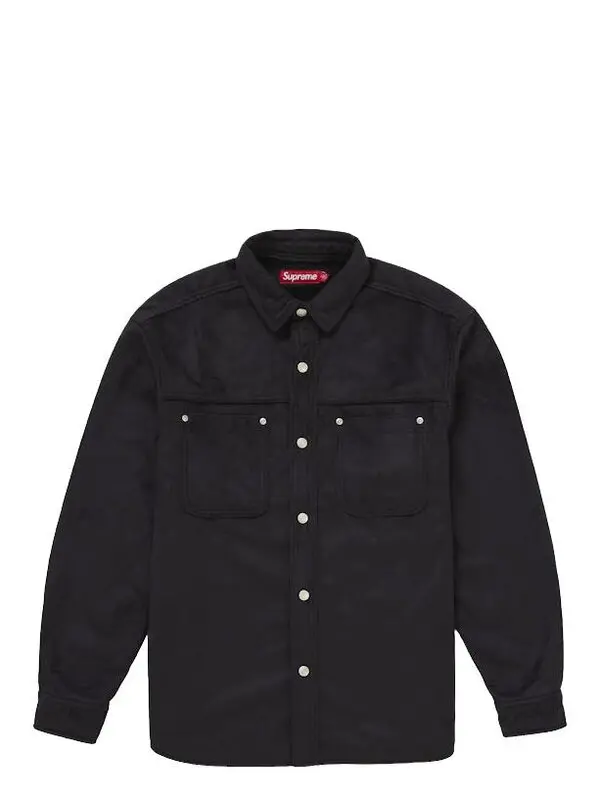 Supreme Faux Suede Snap Shirt - Black