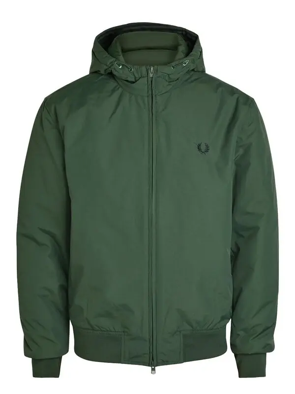 Fred Perry Logo-embroidered Hooded Shell Jacket - Dark Green