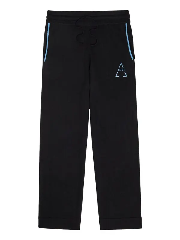 AN-Y1 Vita Logo-intarsia Cashmere Sweatpants - Black