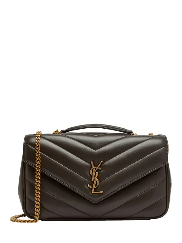 Saint Laurent Loulou Medium Quilted Leather Shoulder Bag - Dark Grey
