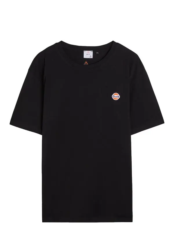 AN-Y1 Logo-embroidered Cotton T-shirt - Black