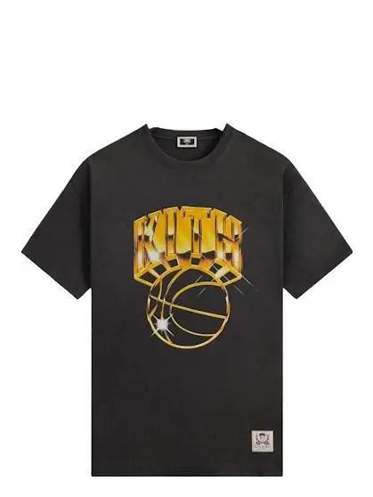 Kith X New York Knicks Gold Vintage Jones Tee Shirt - Black