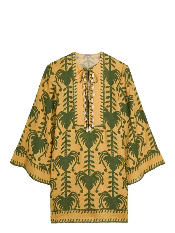 Johanna Ortiz Printed Linen Tunic - Yellow