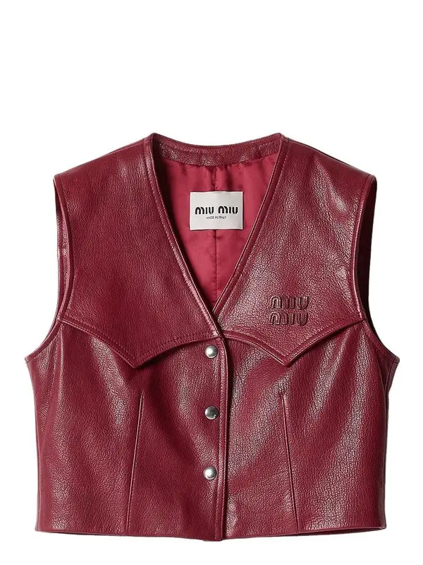 Miu Miu Leather Vest - Red Currant