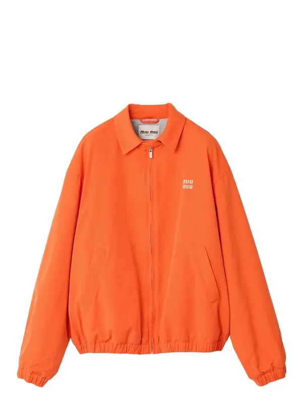 Miu Miu Washed Poplin Blouson Jacket - Orange