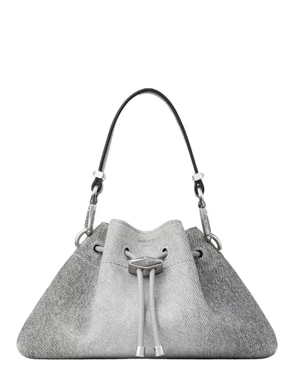 JIMMY CHOO Cinch Drawstring Shoulder Bag - Grey