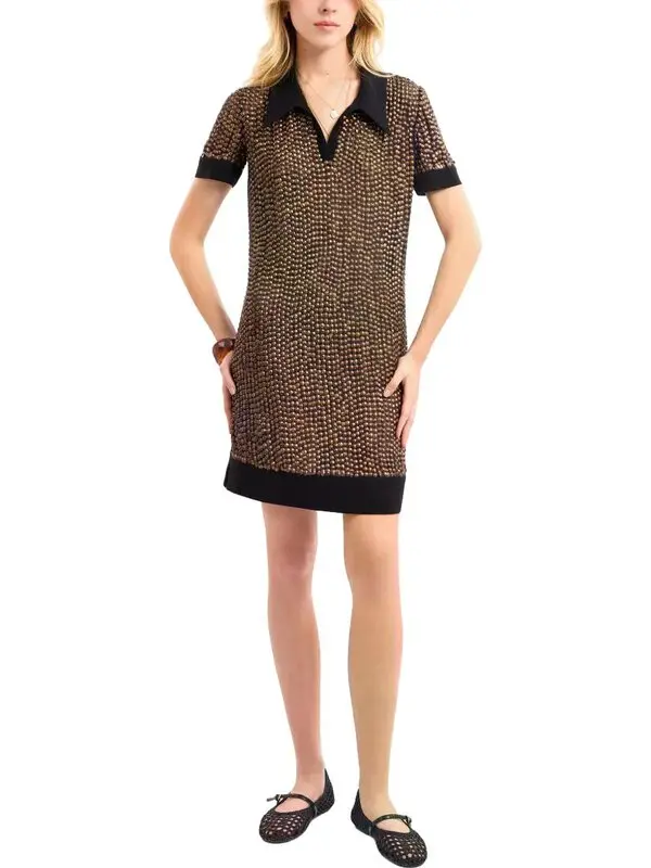 GEMY MAALOUF Studded T-shirt Mini Dress - Brown
