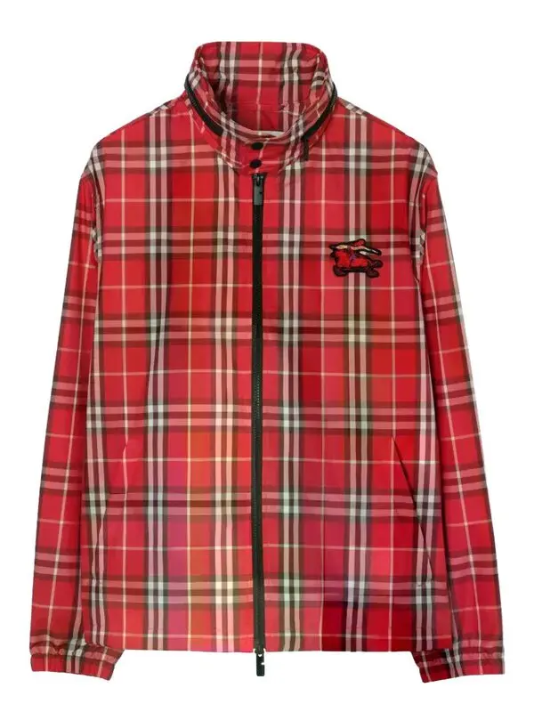 Burberry Equestrian Knight Check Jacket - Red