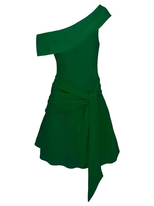 AZLEE Kavari One-shoulder Mini Dress - Green
