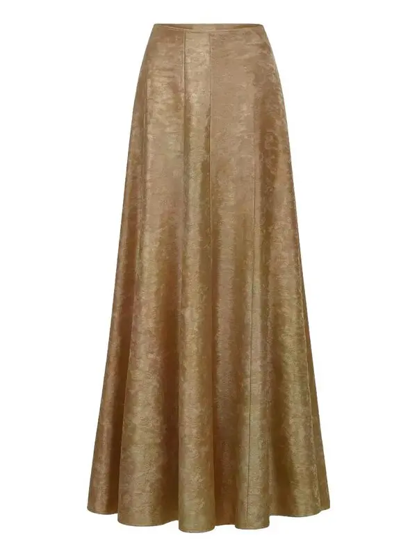 Azeeza Soren Lamé Maxi Skirt - Neutrals