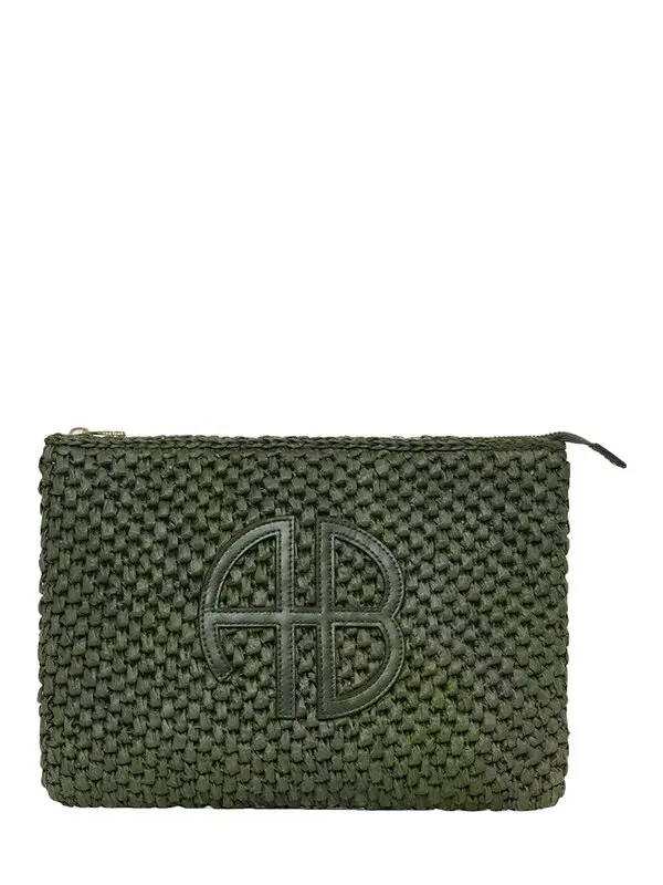 ANINE BING Woven Logo Pouch - Green