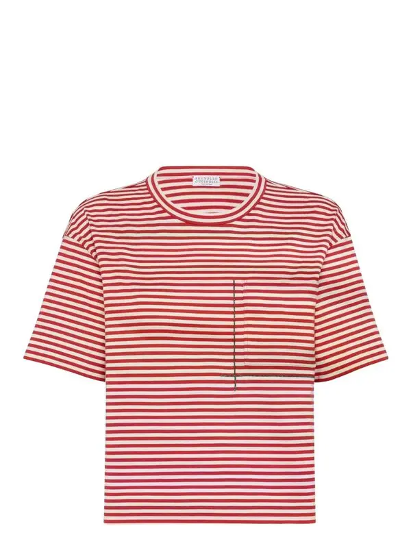 Brunello Cucinelli Striped T-shirt - Red