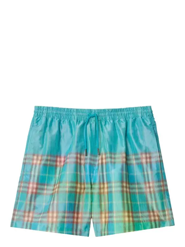Burberry Gradient Check Swim Shorts - Blue