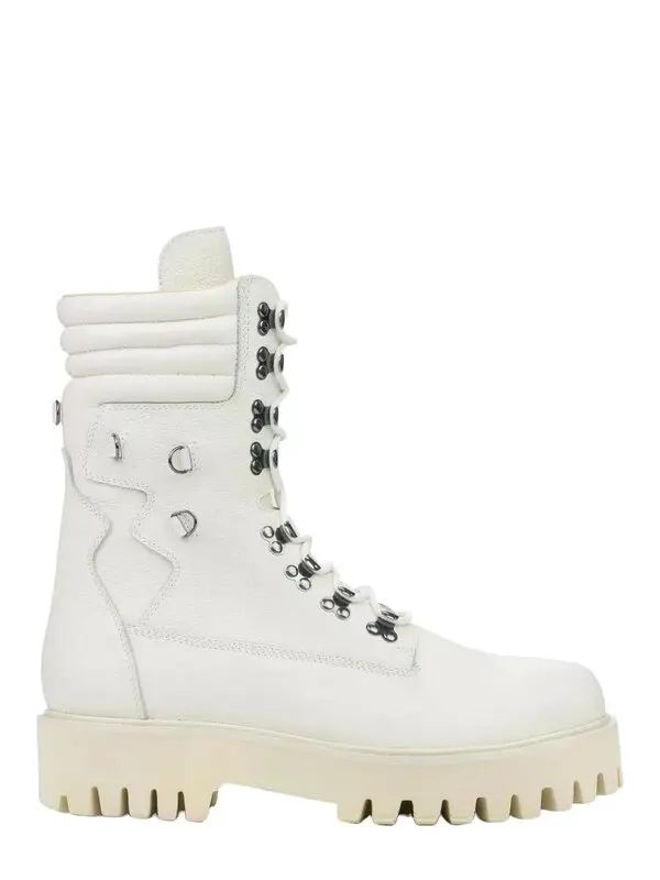 WHO DECIDES WAR BY EV BRAVADO Quilted Field Boots - White
