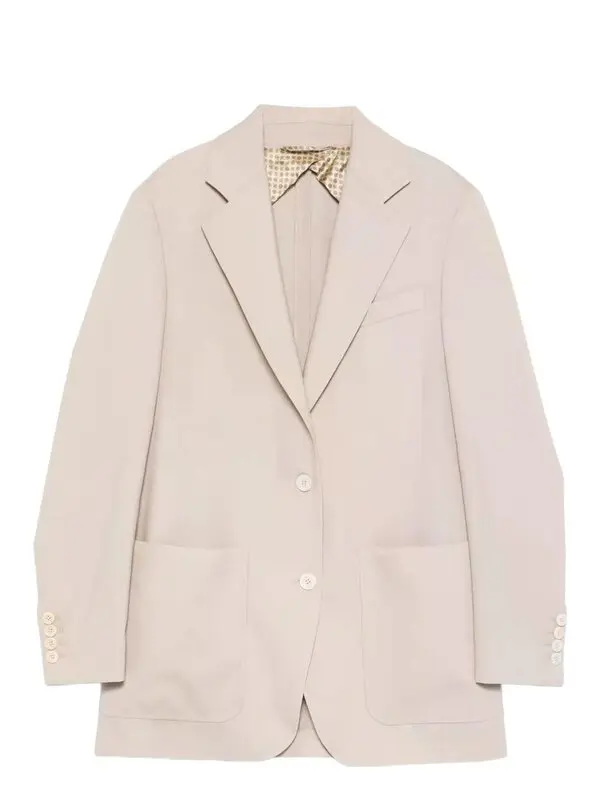 Max Mara Buttoned Blazer With Patch Pockets - Neutrals