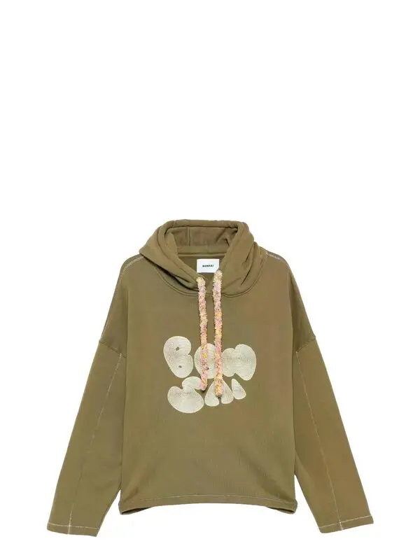 BONSAI Embroidered Oversized Hoodie - Green
