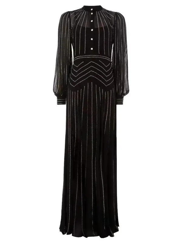 TEMPERLEY LONDON Villanelle Buttoned Embellished Maxi Dress - Black