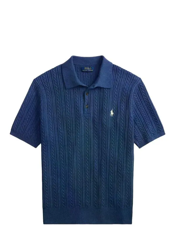 Polo Ralph Lauren Cable-knit Polo Shirt - Blue