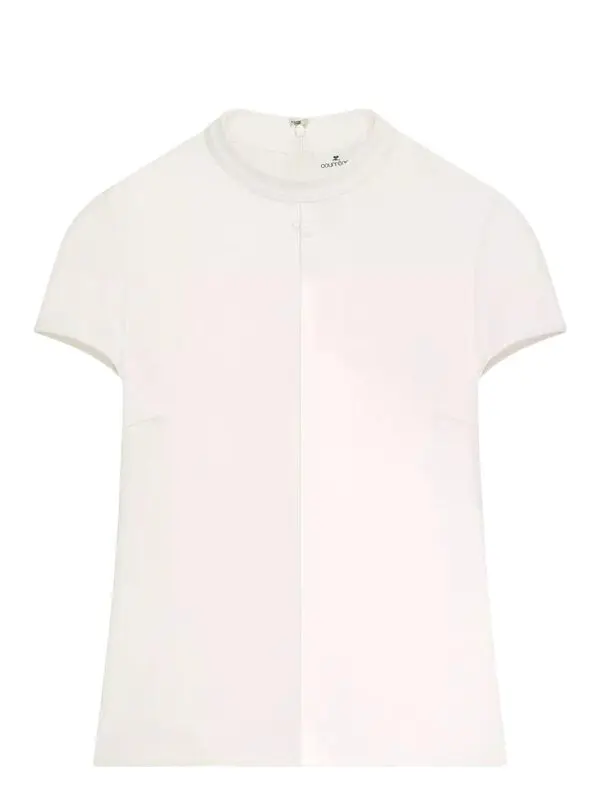 COURREGES Heritage Crêpe Short-sleeves Blouse - White